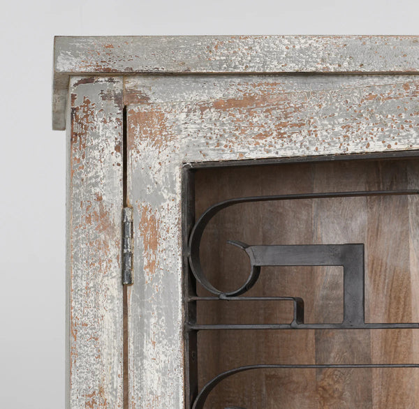 Almirah Wood & Iron Bar Cabinet OL - Homenclature